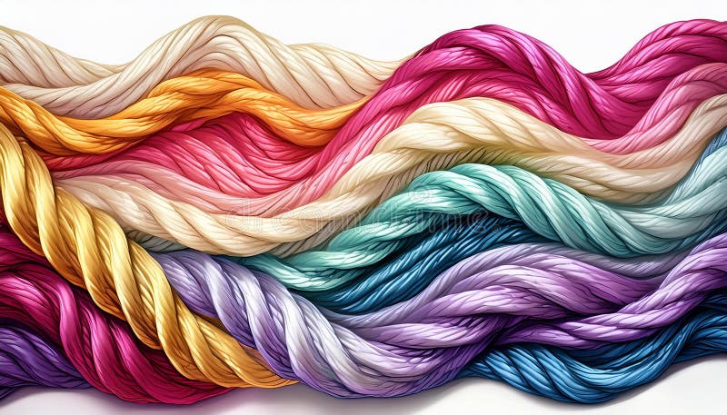 Art Illustration Image of Beautiful Pattern of Colored Ropes Texture ...