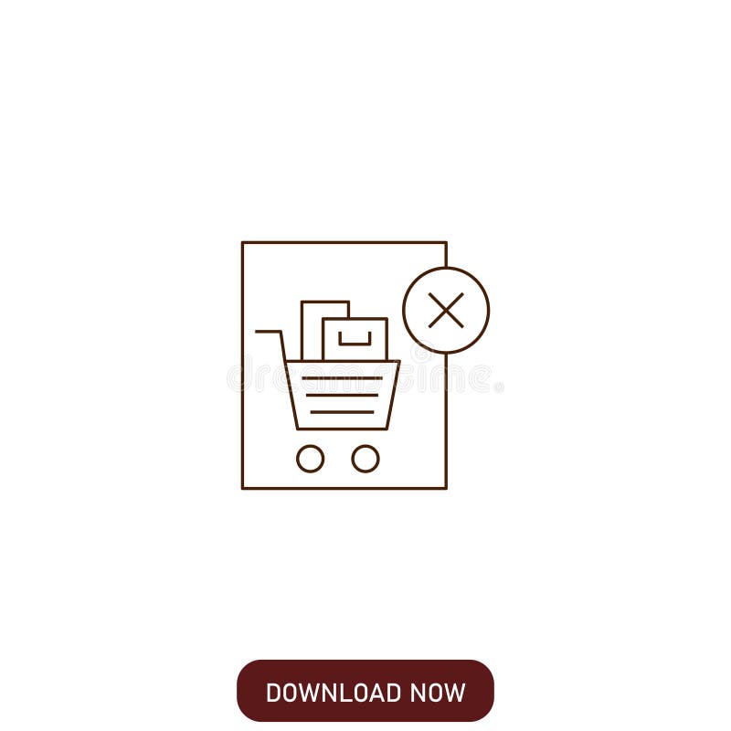 Cancel Order Icon. Cancel Shopping Icon. Outline Icon. Isolated White ...