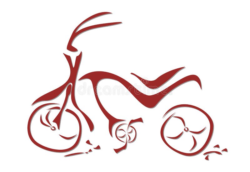 Art Illustration of a Red Bike Stock Vector - Illustration of parking ...