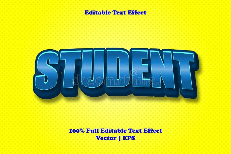 Student Editable Text Effect Comic Style Stock Vector - Illustration of ...