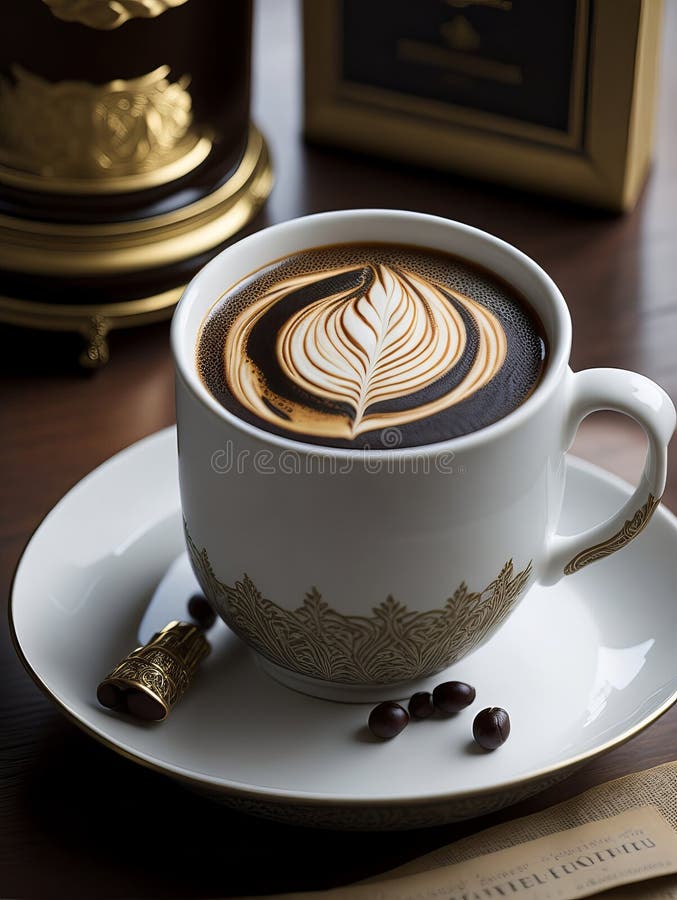 The Art of Indulgence: a Classic and Luxurious Coffee Experience. Stock ...