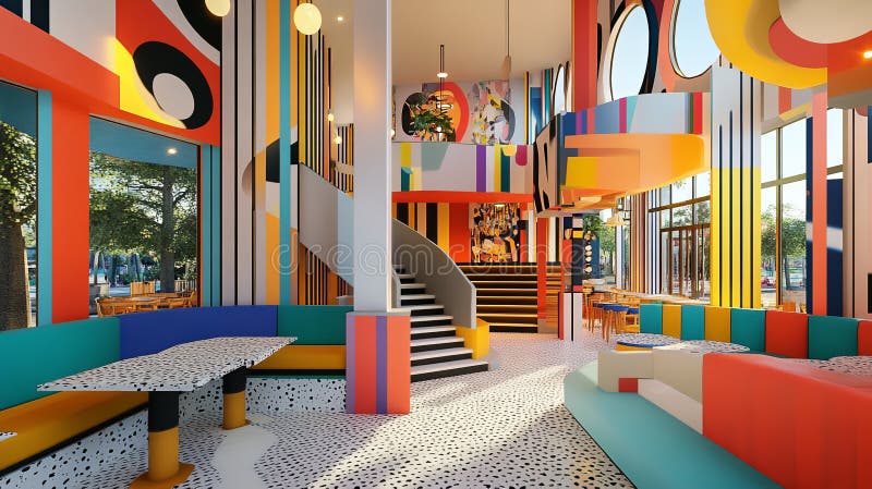 Art-inspired Cafe with Abstract Architecture and Bold, Colorful ...