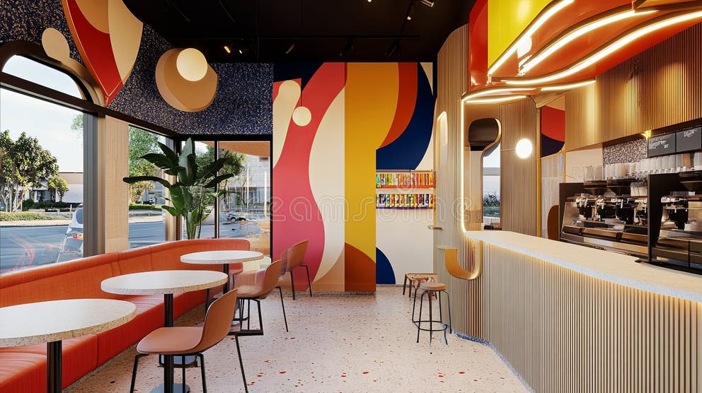 Art-inspired Cafe with Abstract Architecture and Bold, Colorful ...