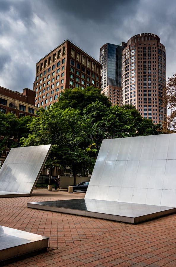 Art Installation and Buildings in Boston, Massachusetts. Stock Photo ...