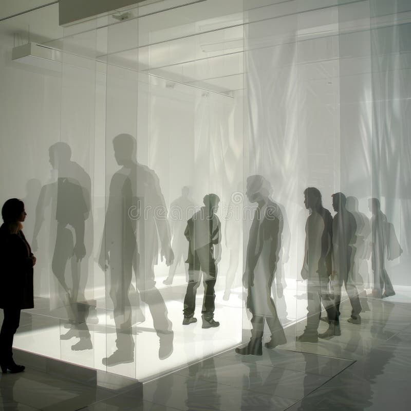 Art Installation with Human Silhouettes Stock Photo - Image of ...