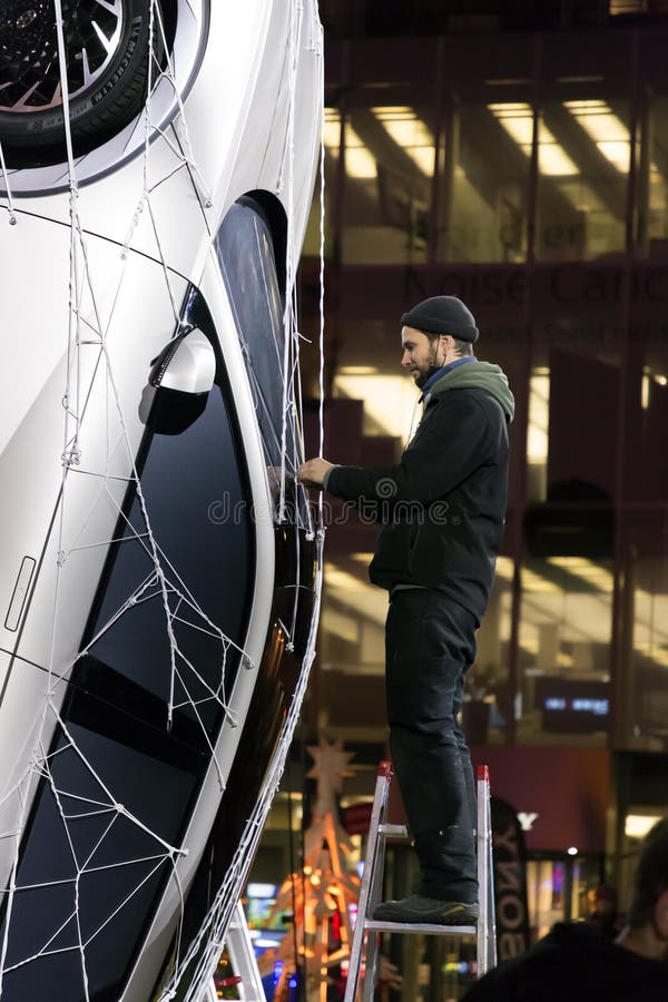 Art Installation with a Car in Progress in the Middle of the Sony ...