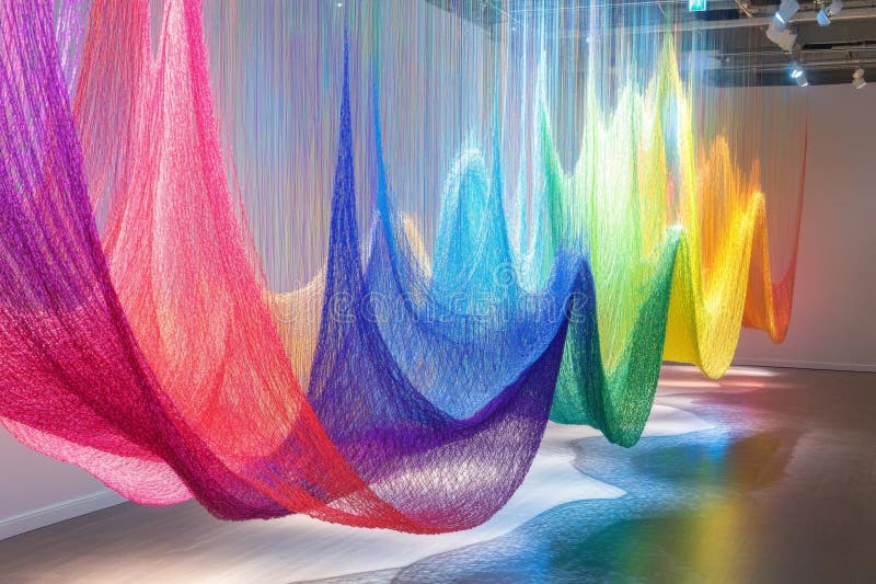 This Art Installation Features Suspended Threads in an Array of Colors ...