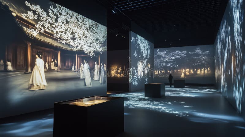 Art Installation Featuring Illuminated Projections of Traditional ...