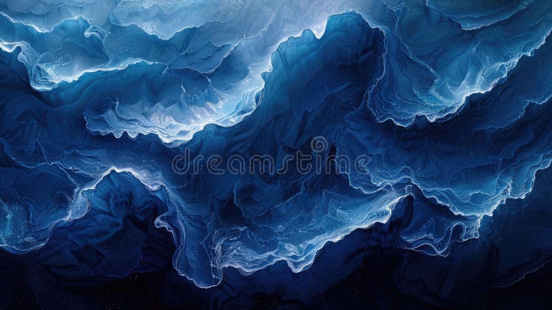 An Art Installation Inspired by Blue Ocean Waves, Ideal for Modern ...