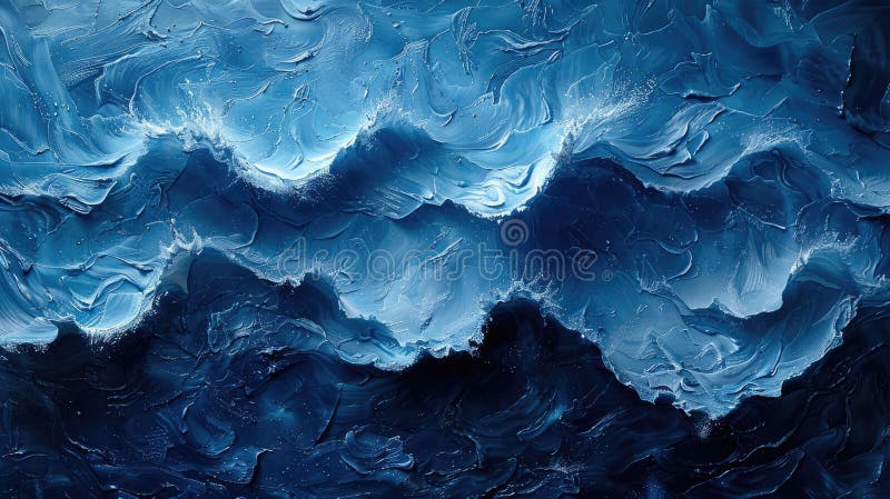 An Art Installation Inspired by Blue Ocean Waves, Ideal for Modern ...