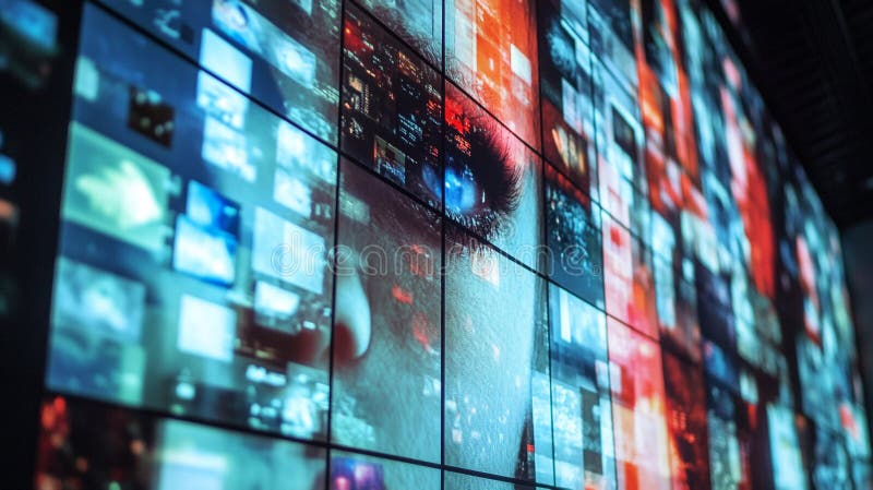 Art Installation Showcasing Digital Imagery and Human Expression in a ...