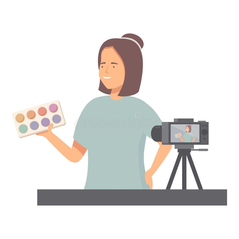 Art Instructor Conducting Online Painting Tutorial Stock Vector ...