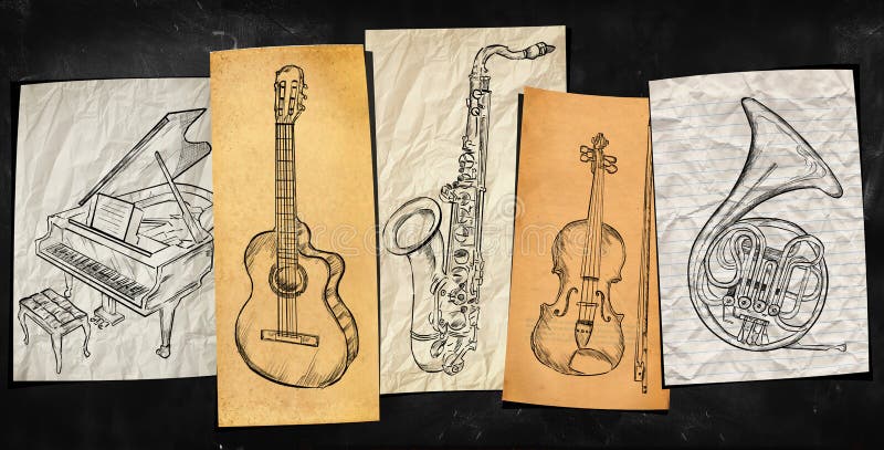 Art Instruments Music Background Stock Illustration - Illustration of ...