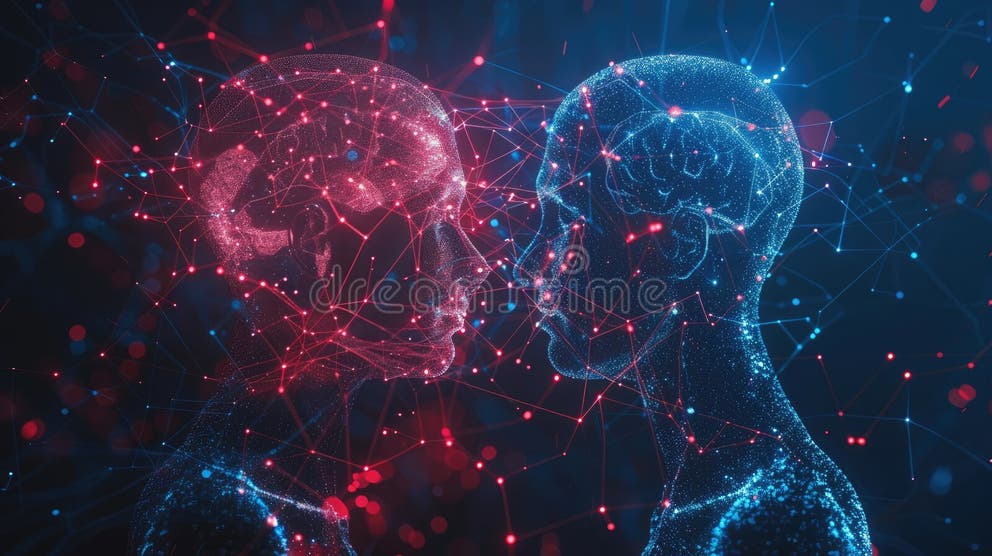 Art of Intelligence and Human Connection. Stock Illustration ...