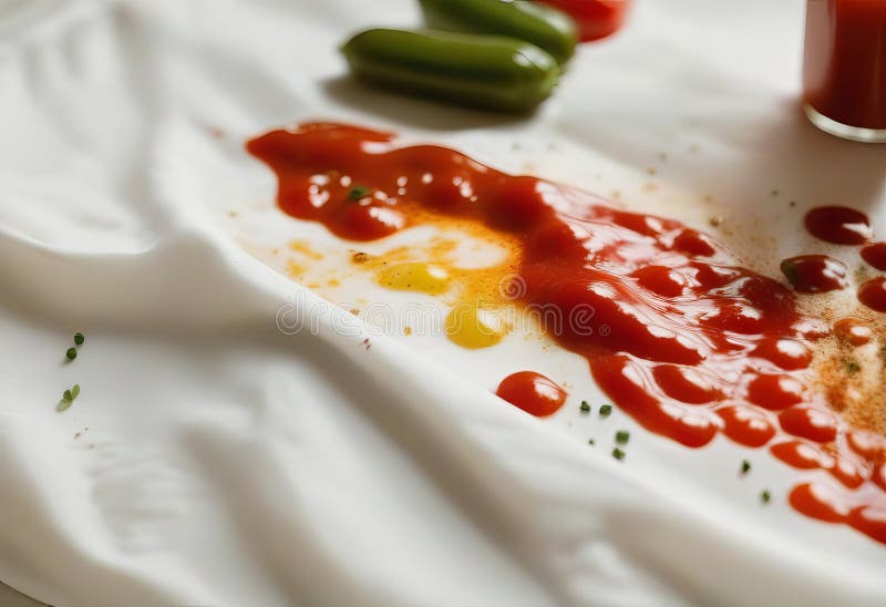 The Art of Ketchup Stains and Culinary Chaos Stock Illustration ...