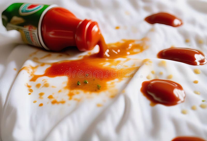 The Art of Ketchup Stains and Culinary Chaos Stock Illustration ...