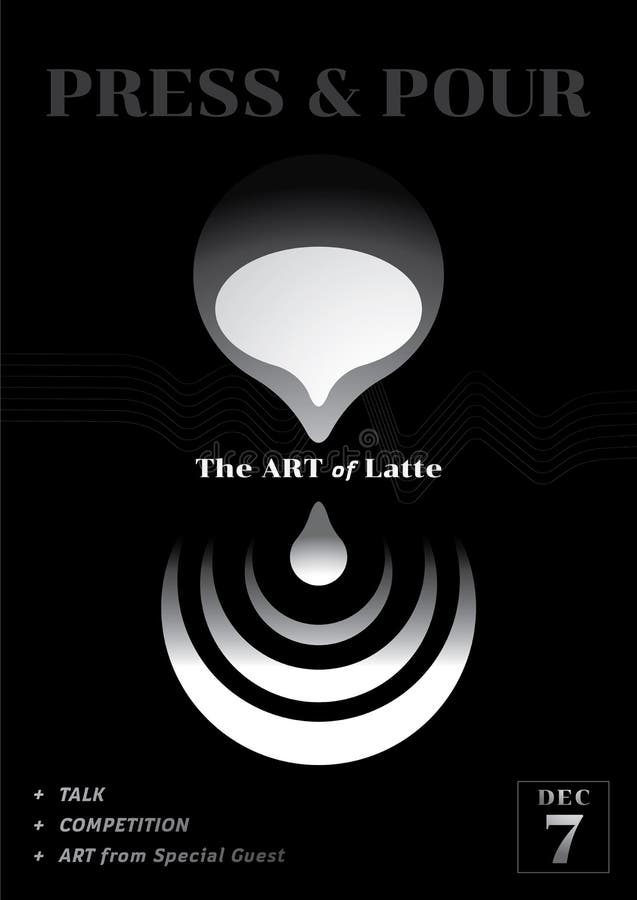 The Art of Latte Poster Design Stock Vector - Illustration of white ...
