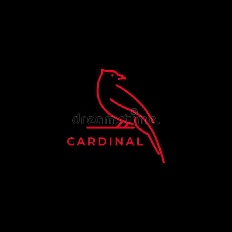 Art Line Cardinal Bird Logo Design Stock Vector - Illustration of ...