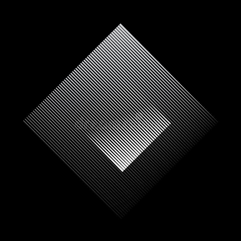 Art Lines Design Element. Striped Rhombus As Logo or Icon on Black ...