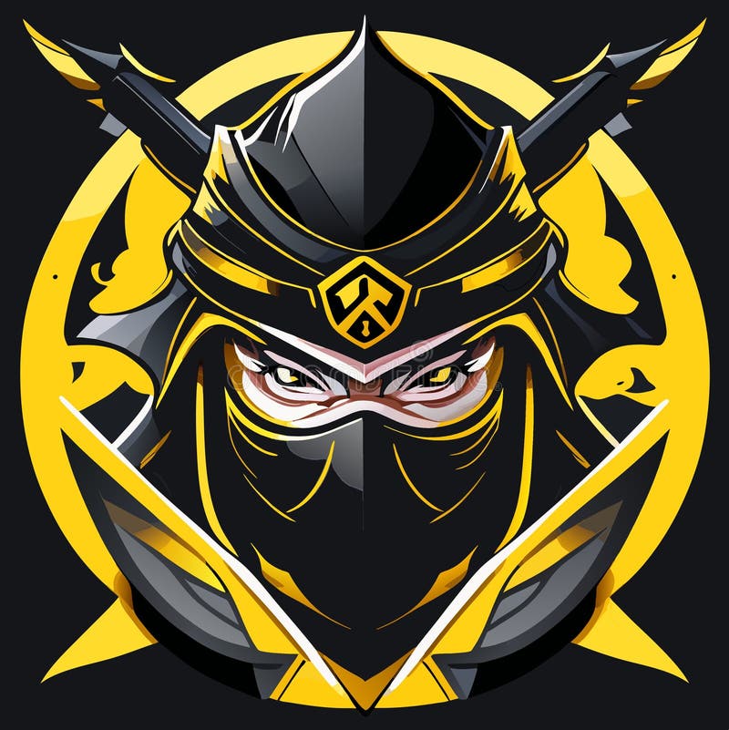 Logo Design of Ninja Warrior with Helmet Stock Illustration - Illustration of emblem, battle ...
