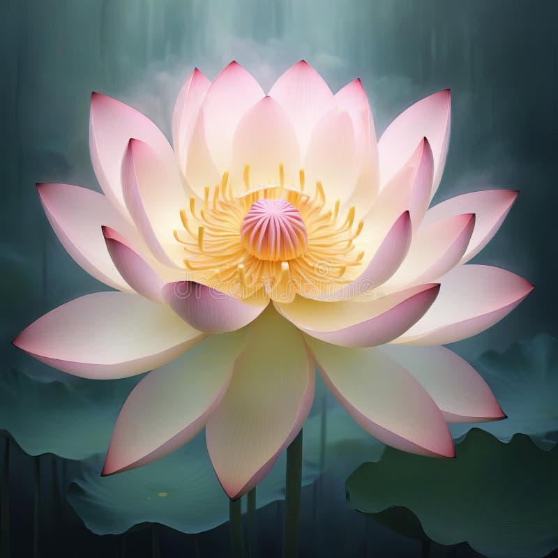 Art of Lotus Digital Illustration Stock Illustration - Illustration of ...