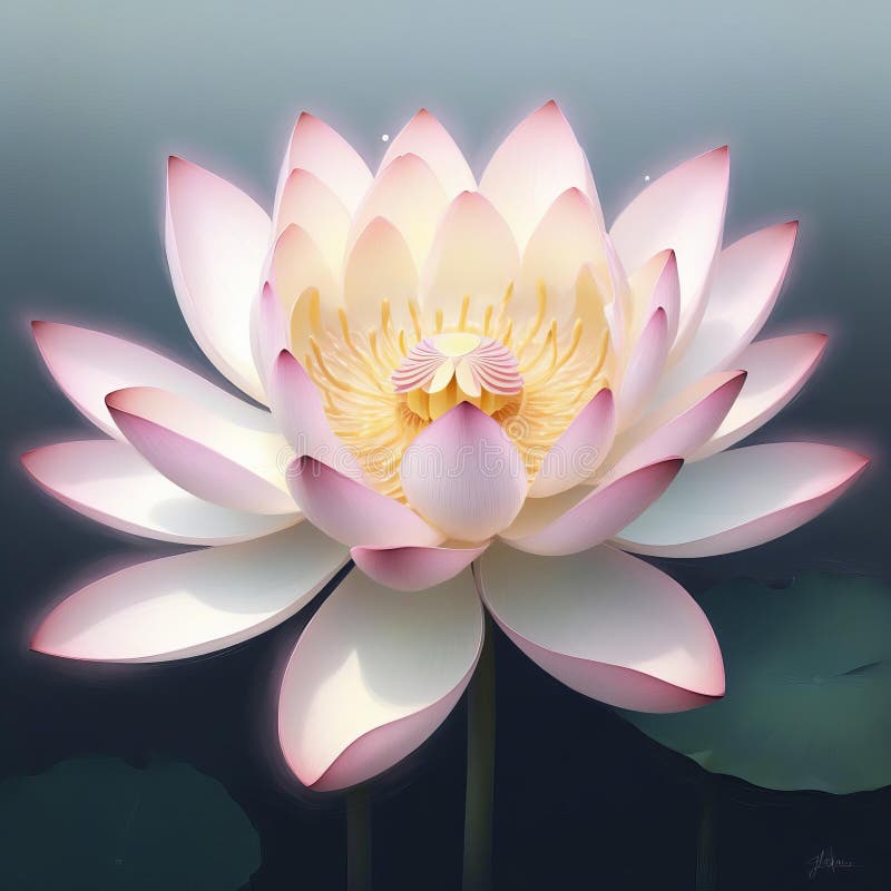 Art of Lotus Digital Illustration Stock Illustration - Illustration of ...