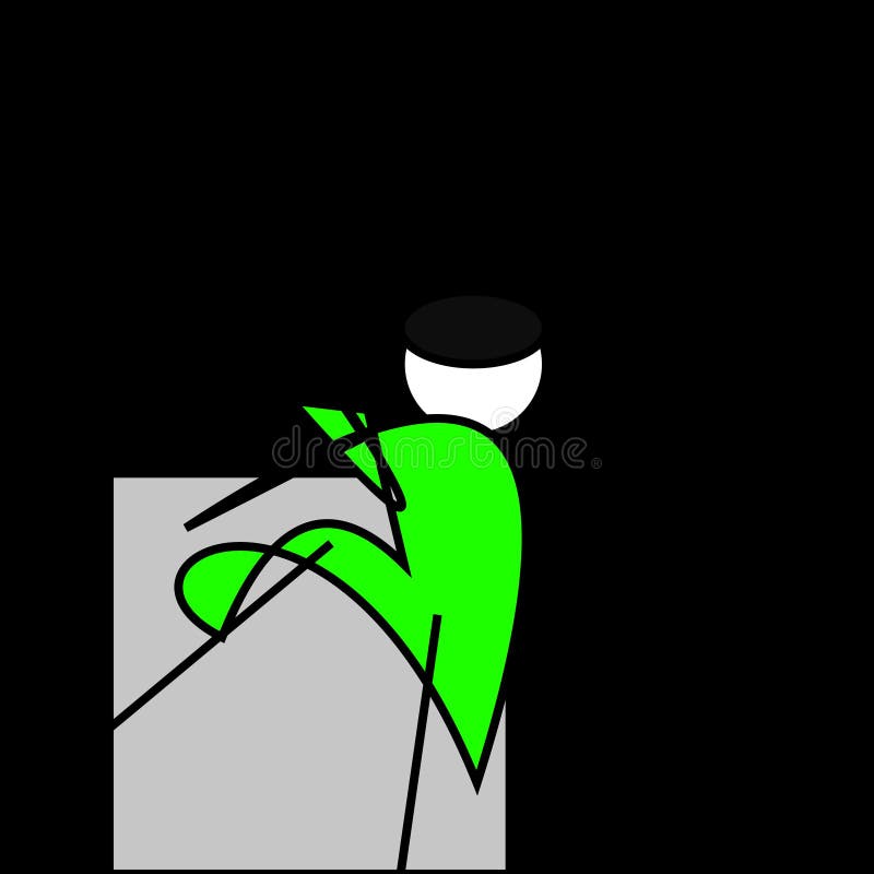 Art of a Man Climbing a Big Box Stock Image - Image of wall, climbing ...