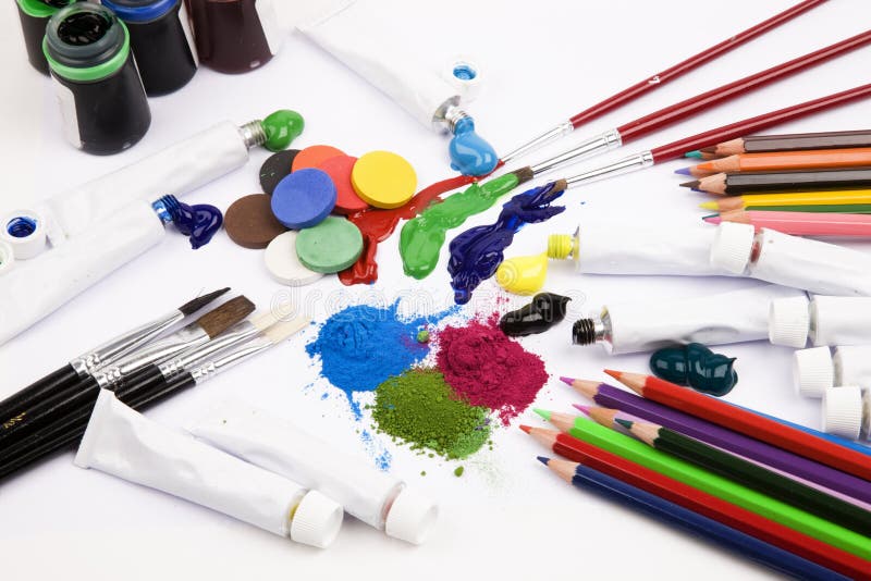 Art materials stock photo. Image of green, tubes, powder - 8554506