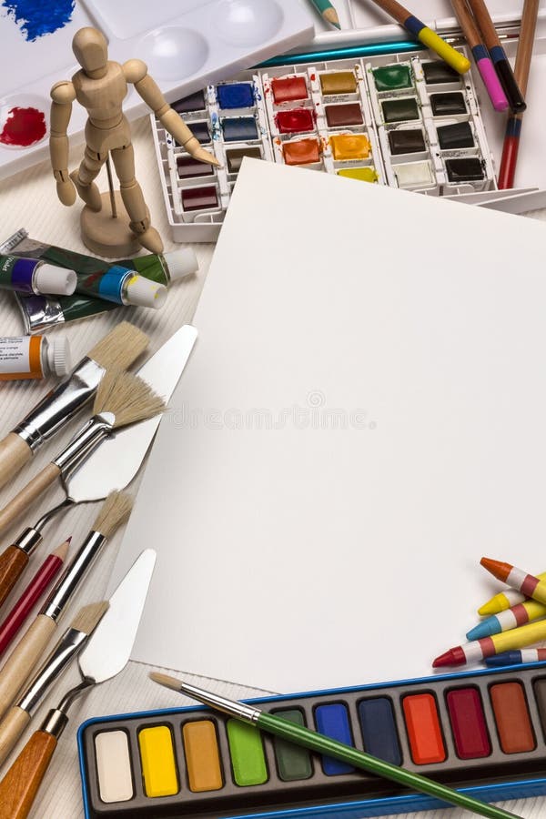 Art Materials - Painting - Space for Text Stock Image - Image of paper ...