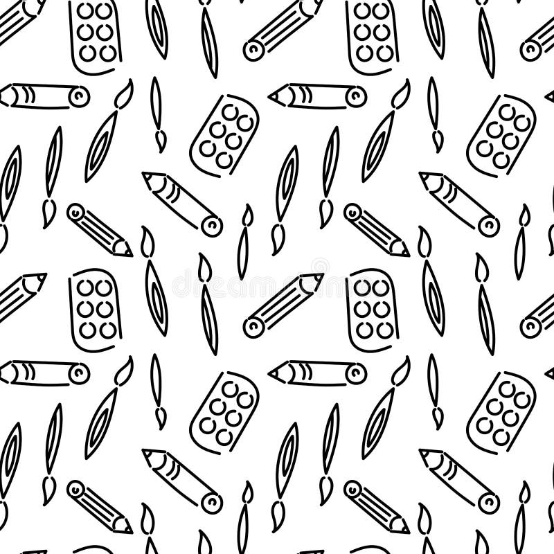 Art Tools Materials Seamless Pattern Stock Illustrations – 383 Art ...