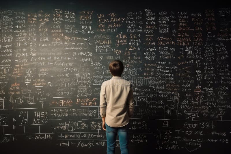 The Art of Mathematical Thinking, Man in Front of Chalkboard. AI ...