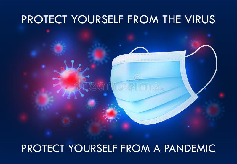 Art. Medical Poster or Banner. Protective Medical Face Mask Vector. 3d ...