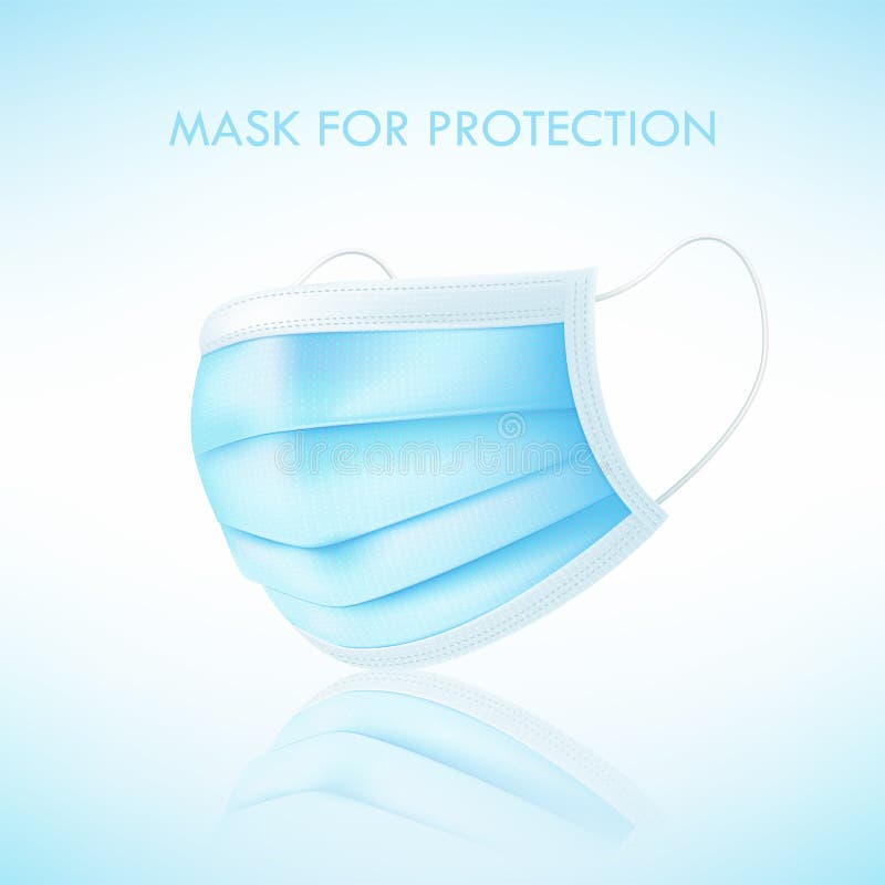 Art. Medical Set. Protective Medical Face Mask Vector. 3d Illustration ...