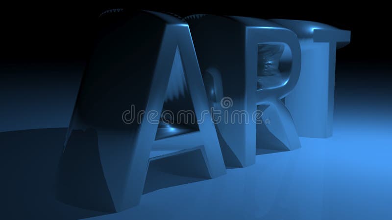 ART in metallic blue stock illustration. Illustration of artistic ...