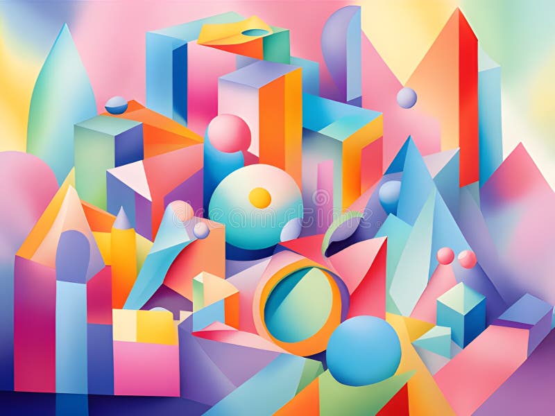 Art Modern Abstract Shapes Background Stock Illustration - Illustration ...