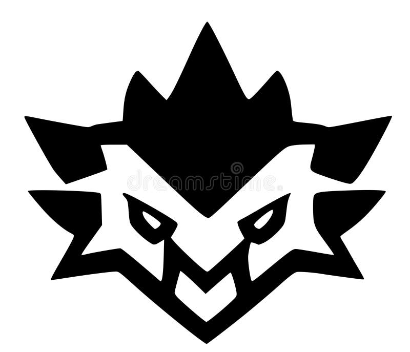 Monster Head Icon in Solid Style Stock Illustration - Illustration of ...