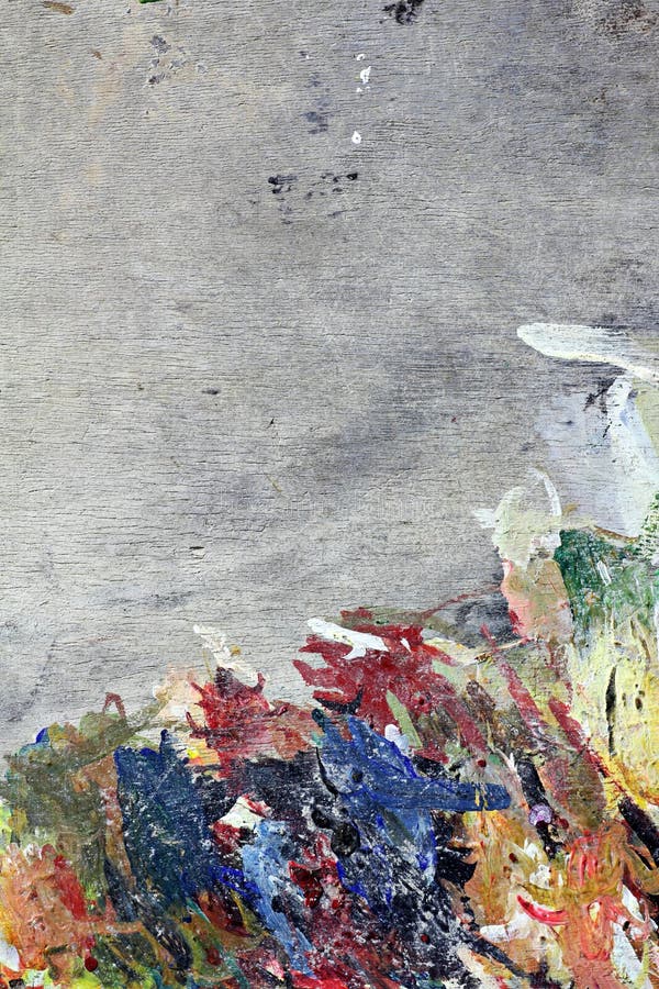 Art Multicolor Texture on Gray Wood Palette Stock Photo - Image of ...