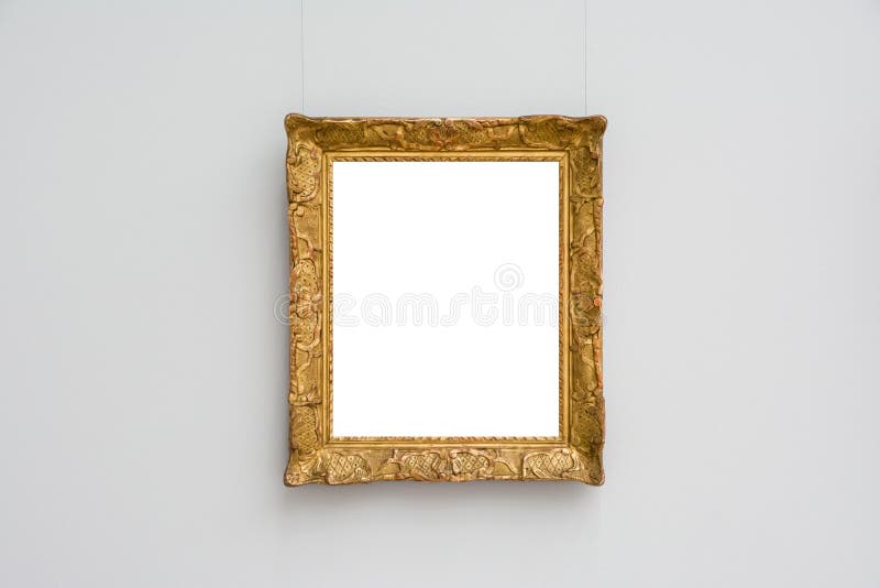 Art Museum Frame Blue Wall Ornate Minimal Design White Isolated Stock ...