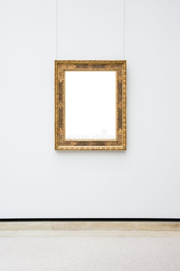 Art Museum Frame Blue Wall Ornate Minimal Design White Isolated Stock ...