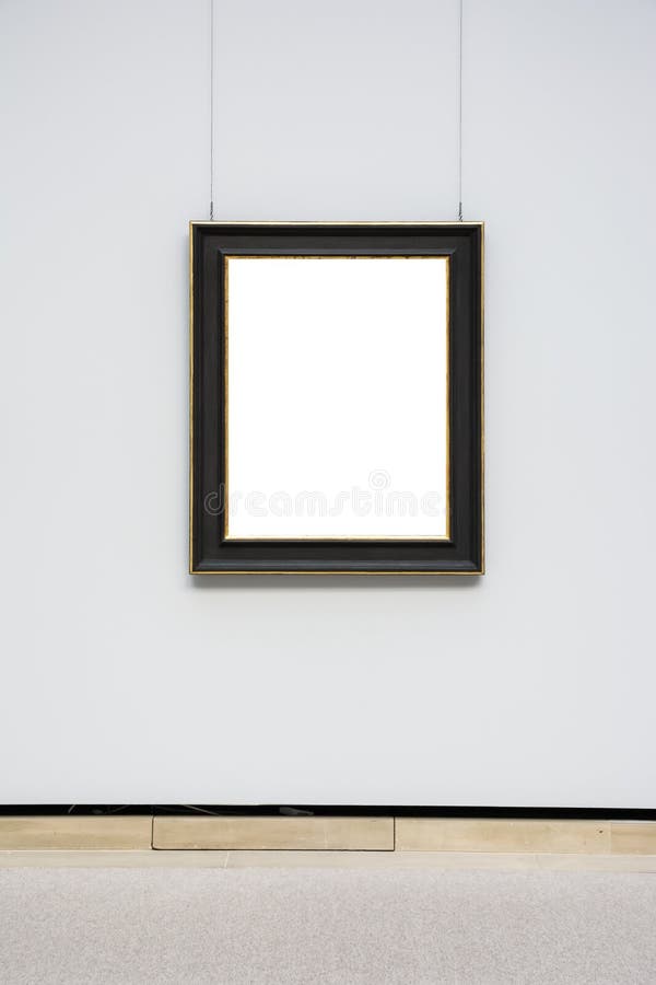 Art Museum Frame Blue Wall Ornate Minimal Design White Isolated Stock ...