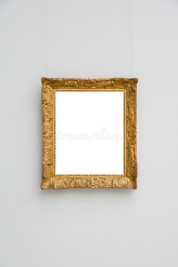 Art Museum Frame Blue Wall Ornate Minimal Design White Isolated Stock ...