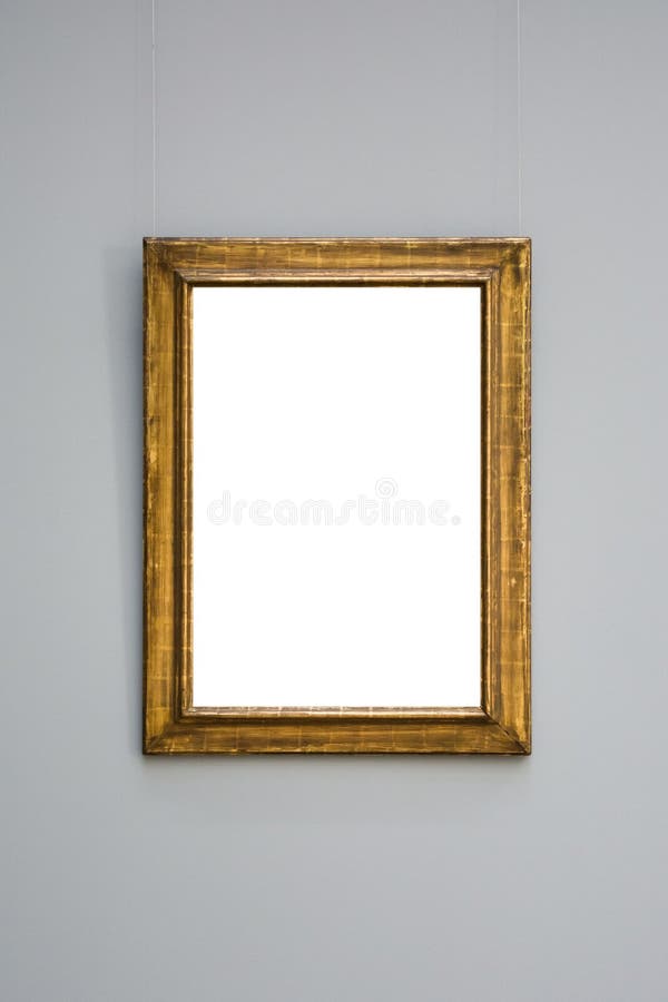 Art Museum Frame Blue Wall Ornate Minimal Design White Isolated Stock ...