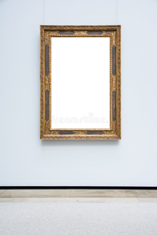Art Museum Frame Blue Wall Ornate Minimal Design White Isolated Stock ...