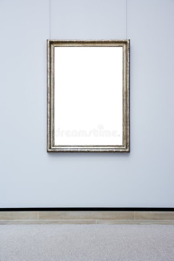 Art Museum Frame Blue Wall Ornate Minimal Design White Isolated Stock ...