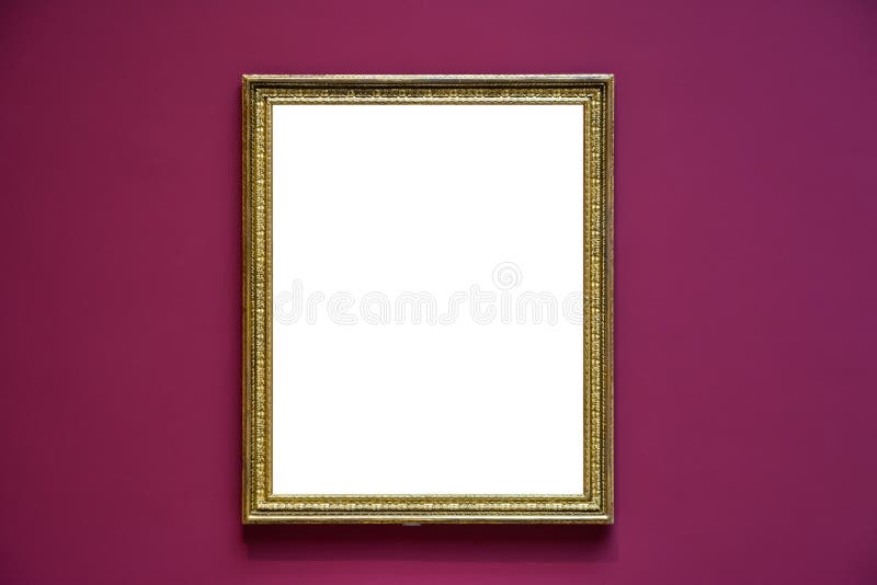 Art Museum Frame Red Wall Ornate Design White Isolated Clipping Stock ...