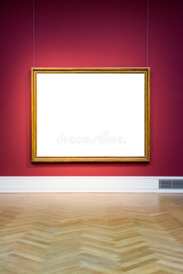 Art Museum Frame Red Wall Ornate Design White Isolated Clipping Stock ...