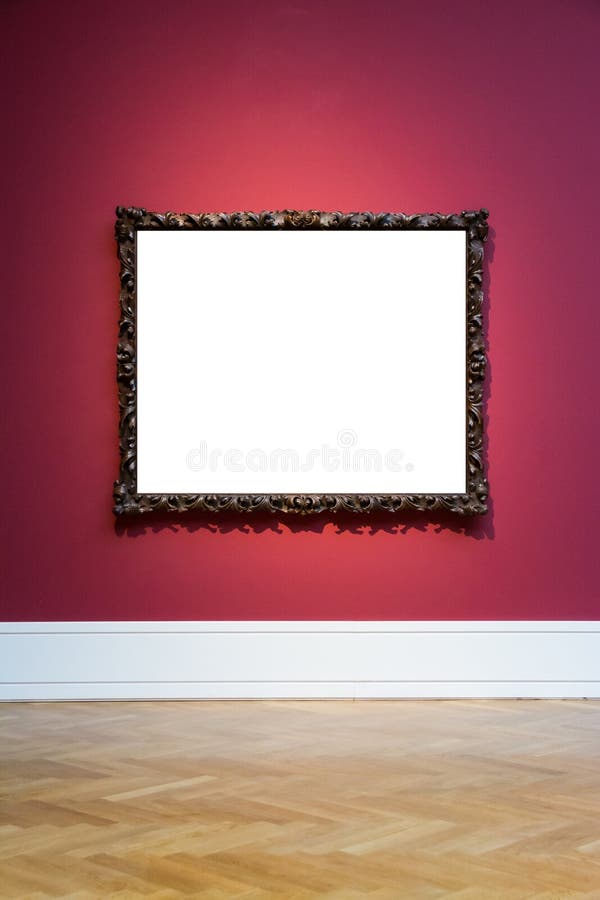 Art Museum Frame Red Wall Ornate Design White Isolated Clipping Stock ...