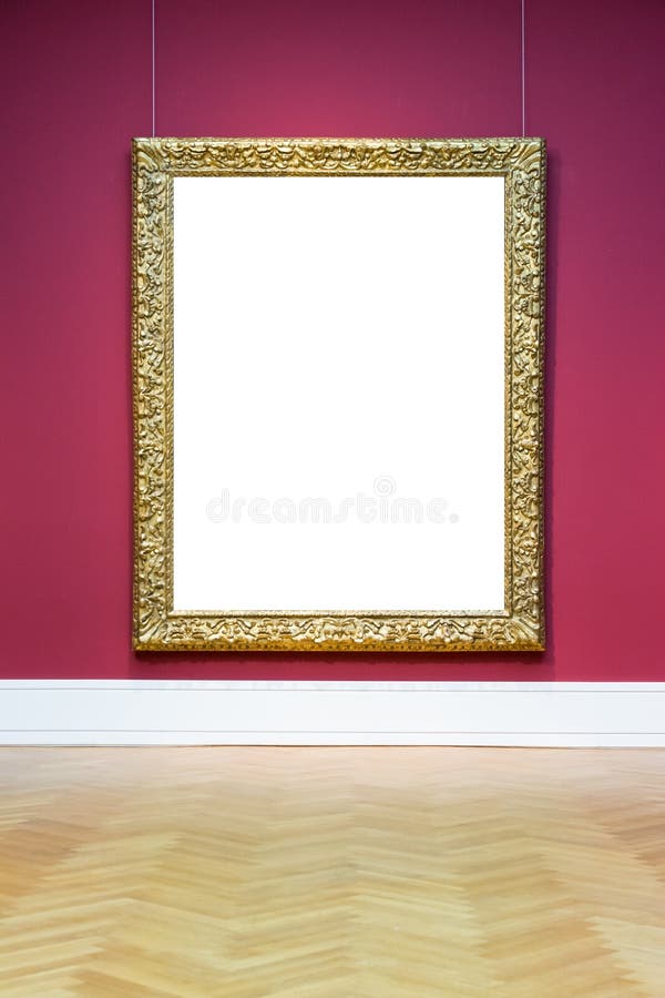 Art Museum Frame Red Wall Ornate Design White Isolated Clipping Stock ...