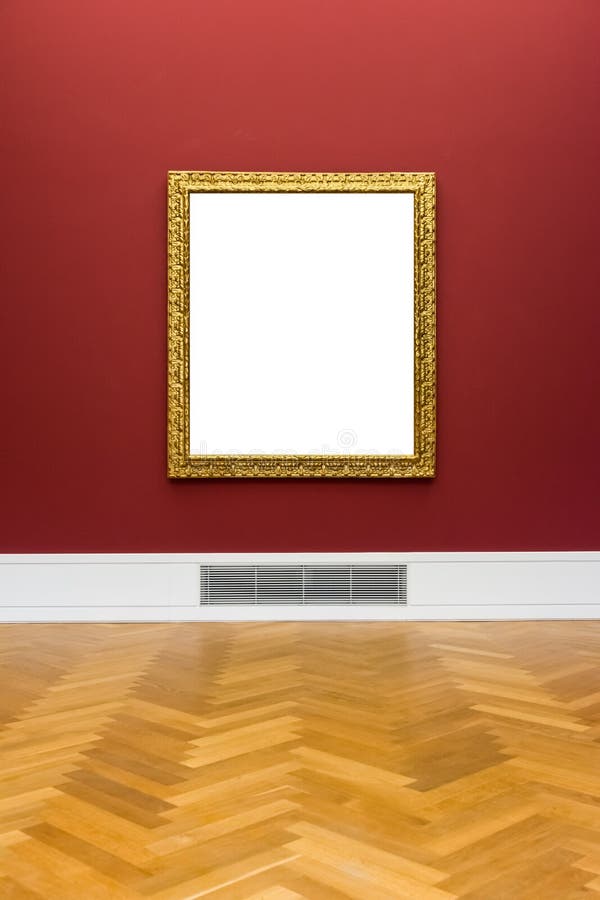 Art Museum Frame Red Wall Ornate Minimal Design White Isolated Stock ...