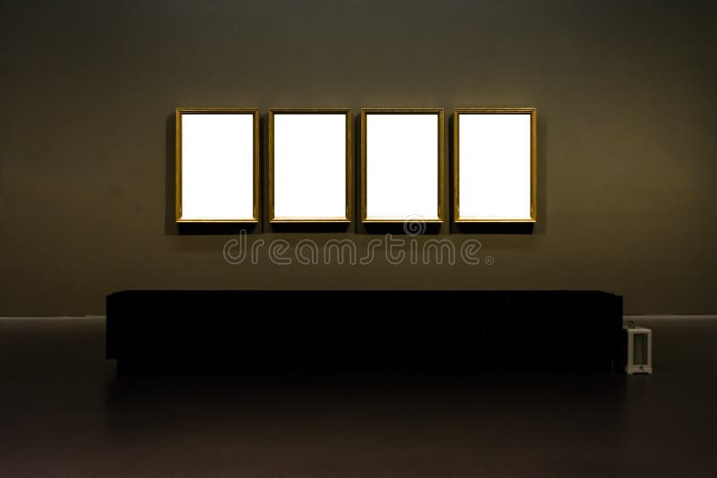 Art Museum Frame Wall Ornate Minimal Design White Isolated Clipping ...